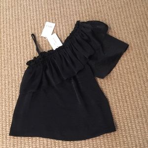 Misa Los Angeles | Tops | Misa Los Angeles Bessie Asymmetric Ruffle Top ...